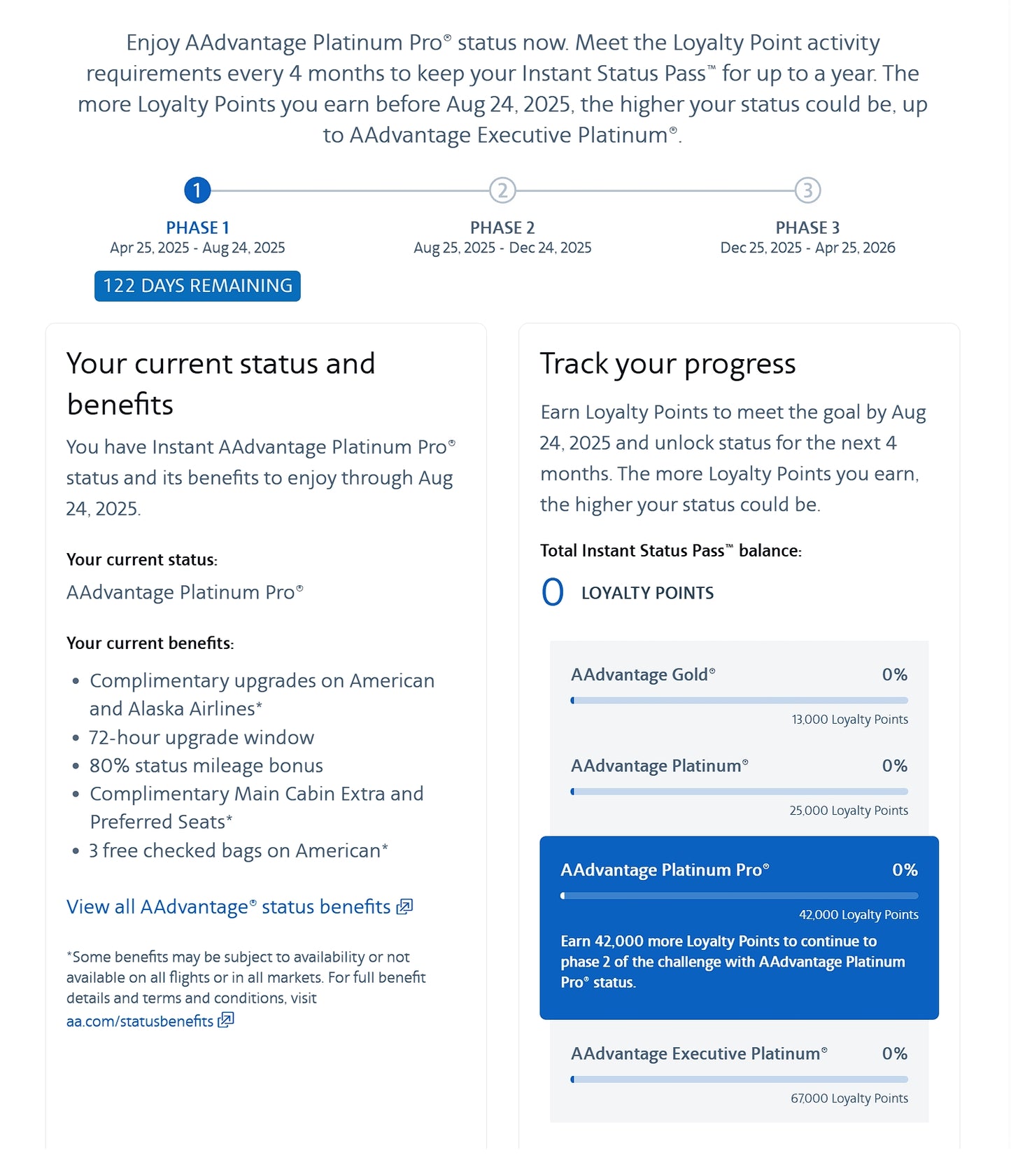 American Airlines Platinum/Platinum Pro Upgrade Oneworld Sapphire Emer ...